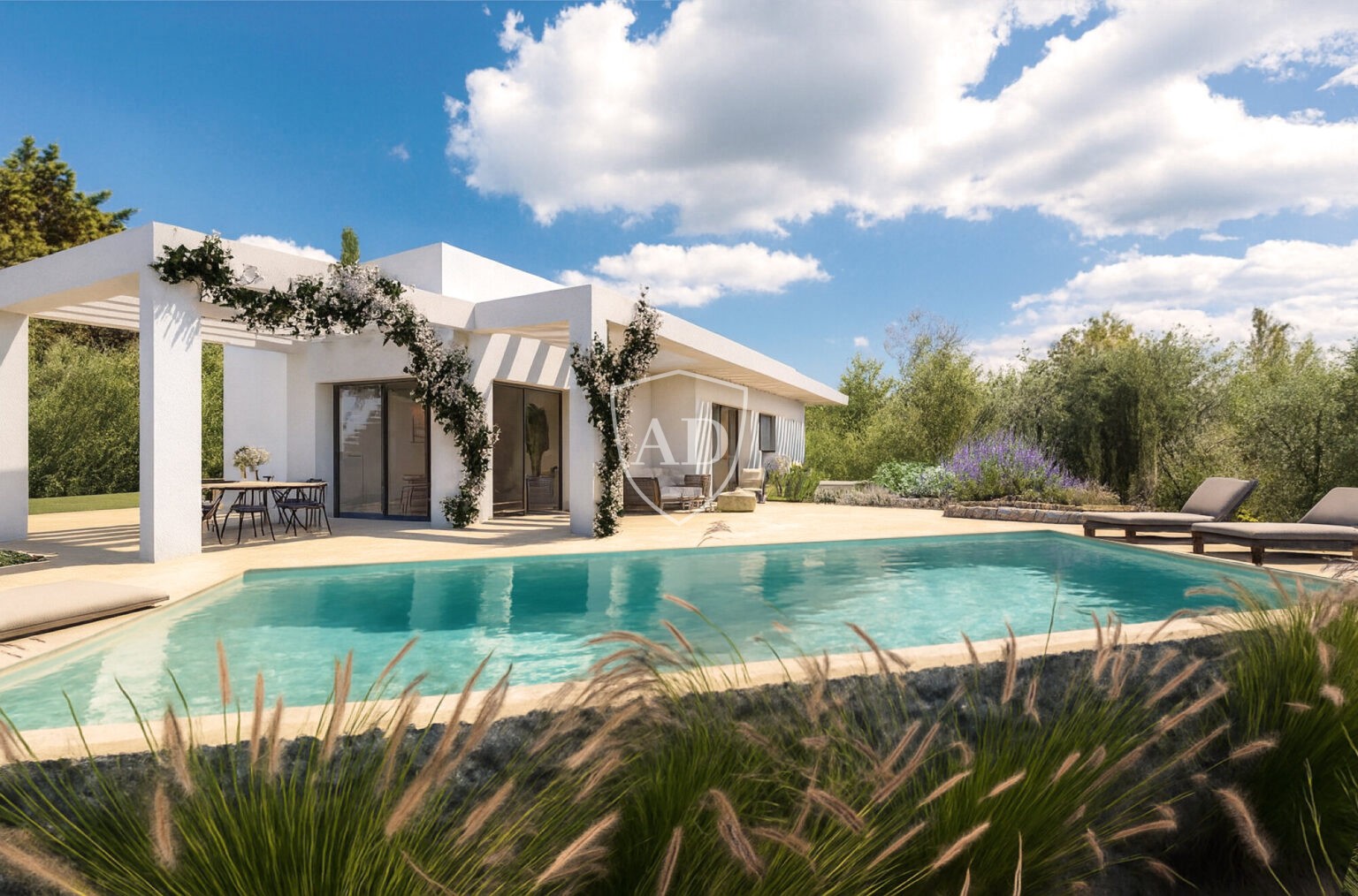 Splendid villa with sea view pool to be built, with Guest House newly ...