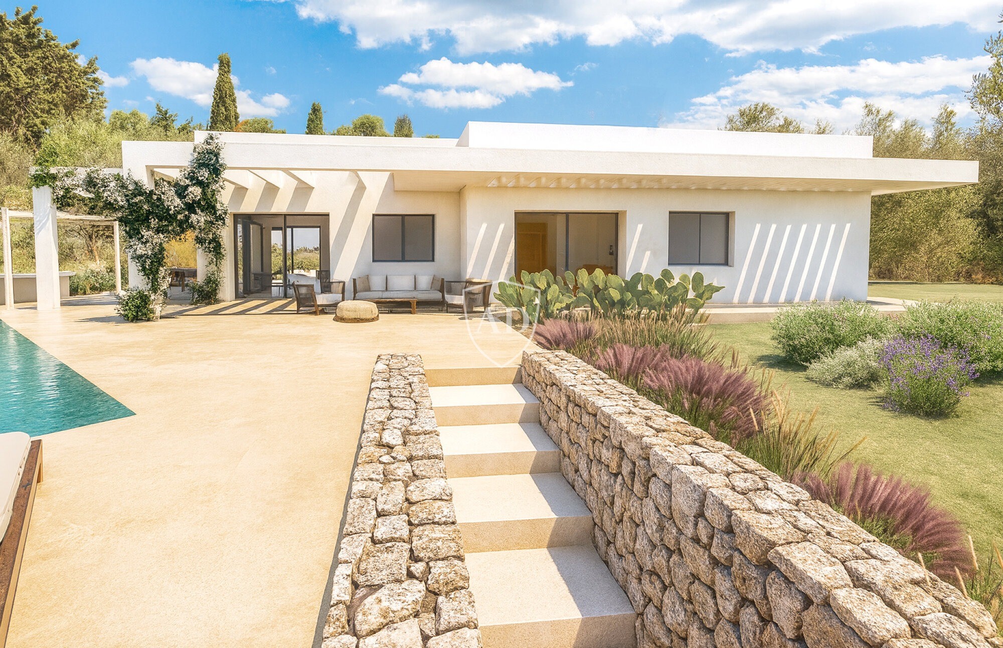 Splendid villa with sea view pool to be built, with Guest House newly ...
