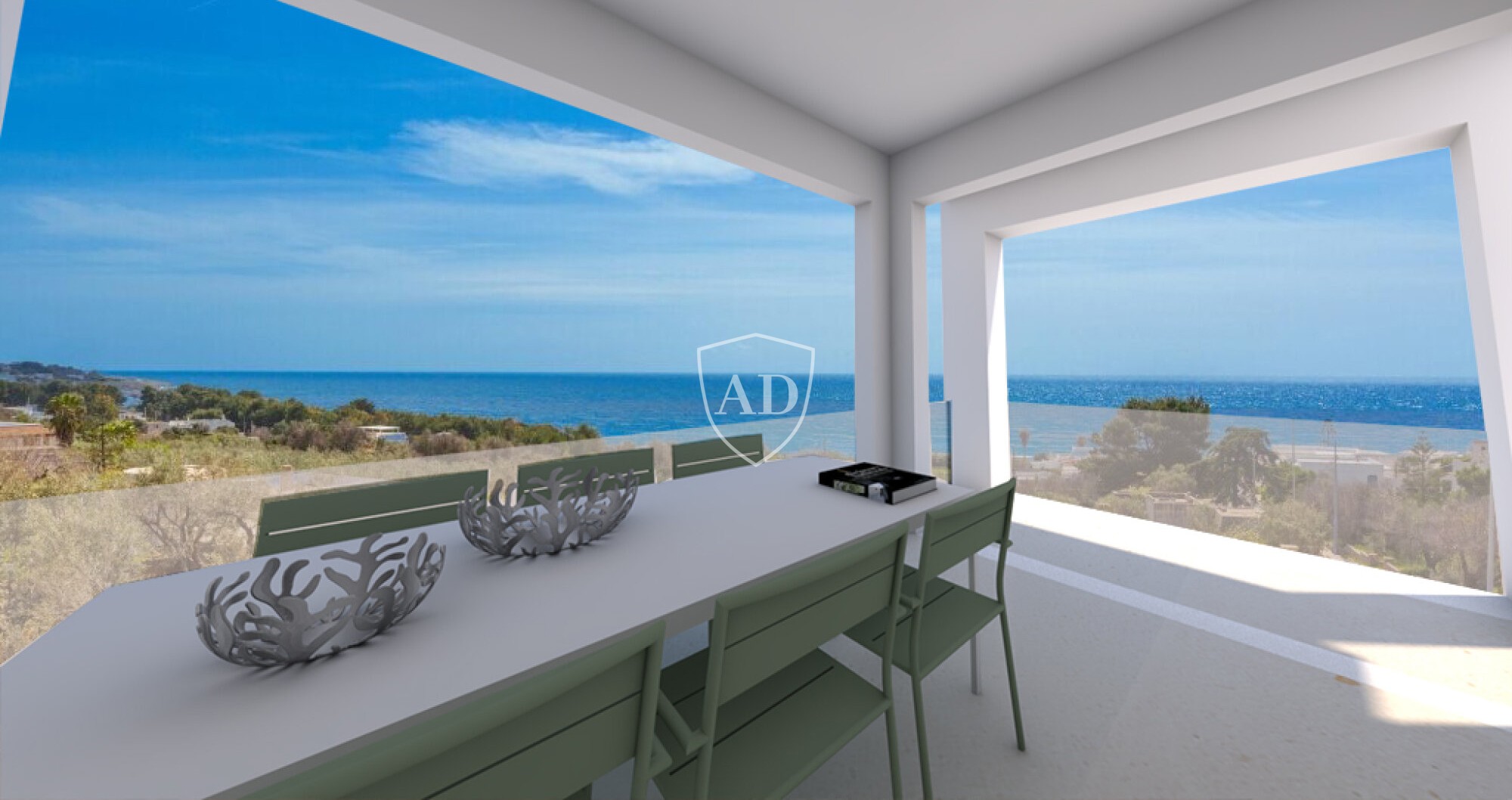 Sea View Villa to be Completed, with Garden, 400 meters from the Beach ...